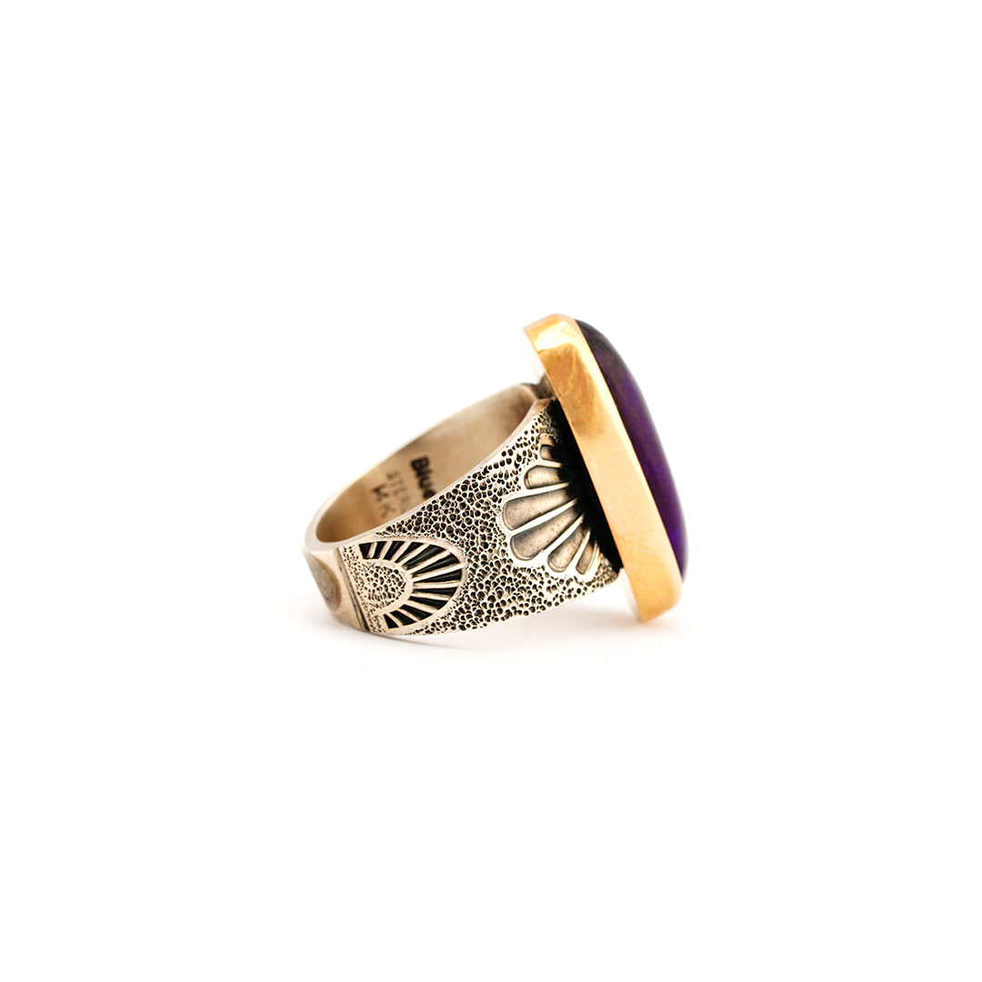 Tim Blueflint Sterling Silver Sugilite Gold Ring - Faust Gallery