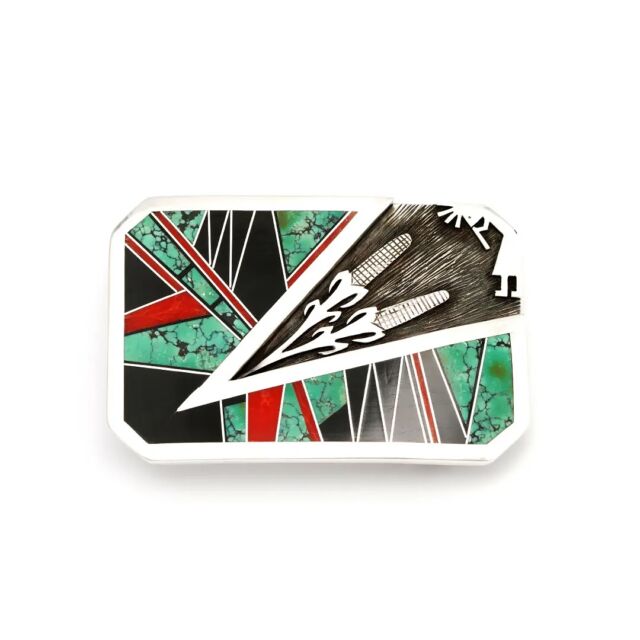 Charles Loloma Sterling Silver Inlaid Ring - Faust Gallery